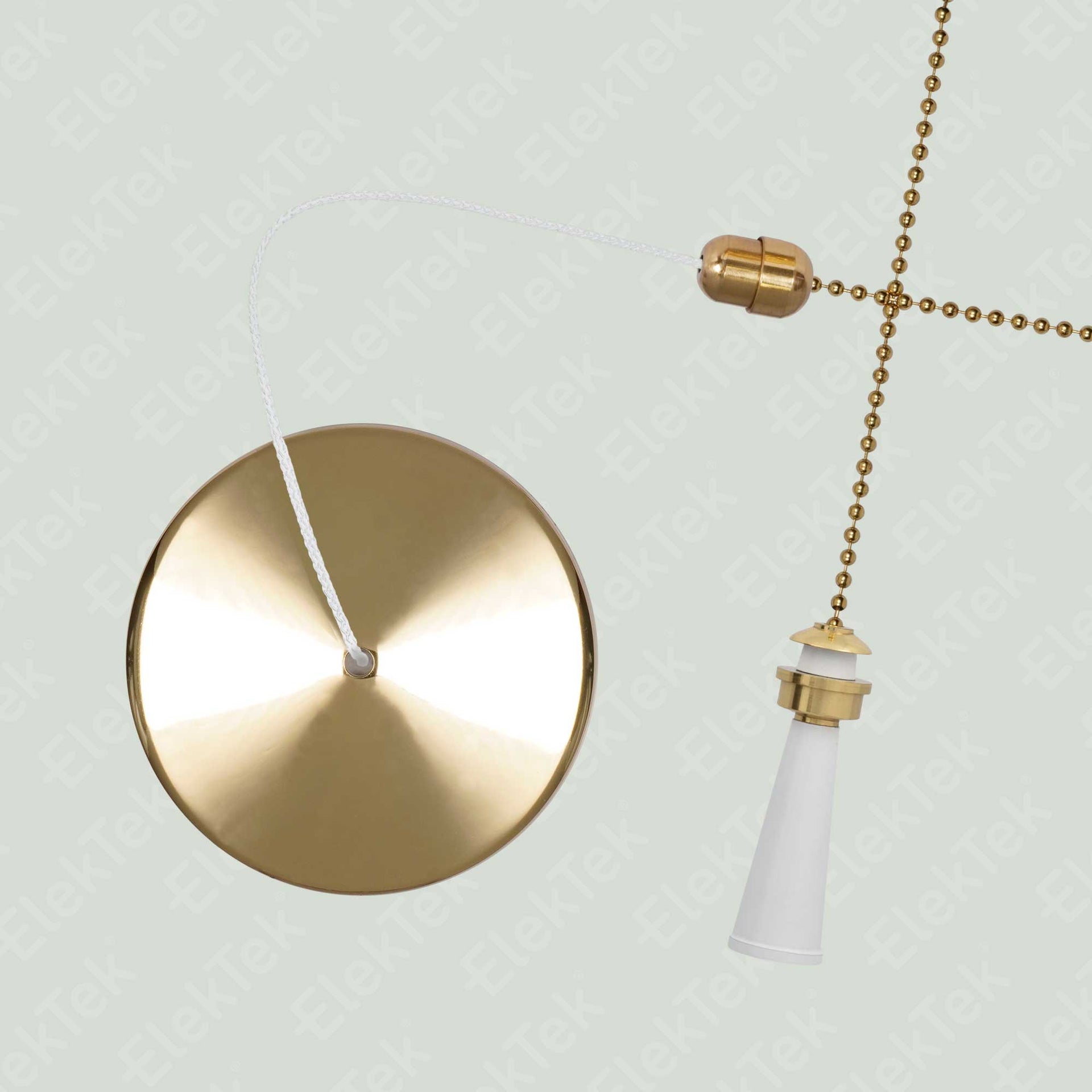 ElekTek Premium Brass Bathroom Light Pull Cord Switch Kit with Pull Ch ...