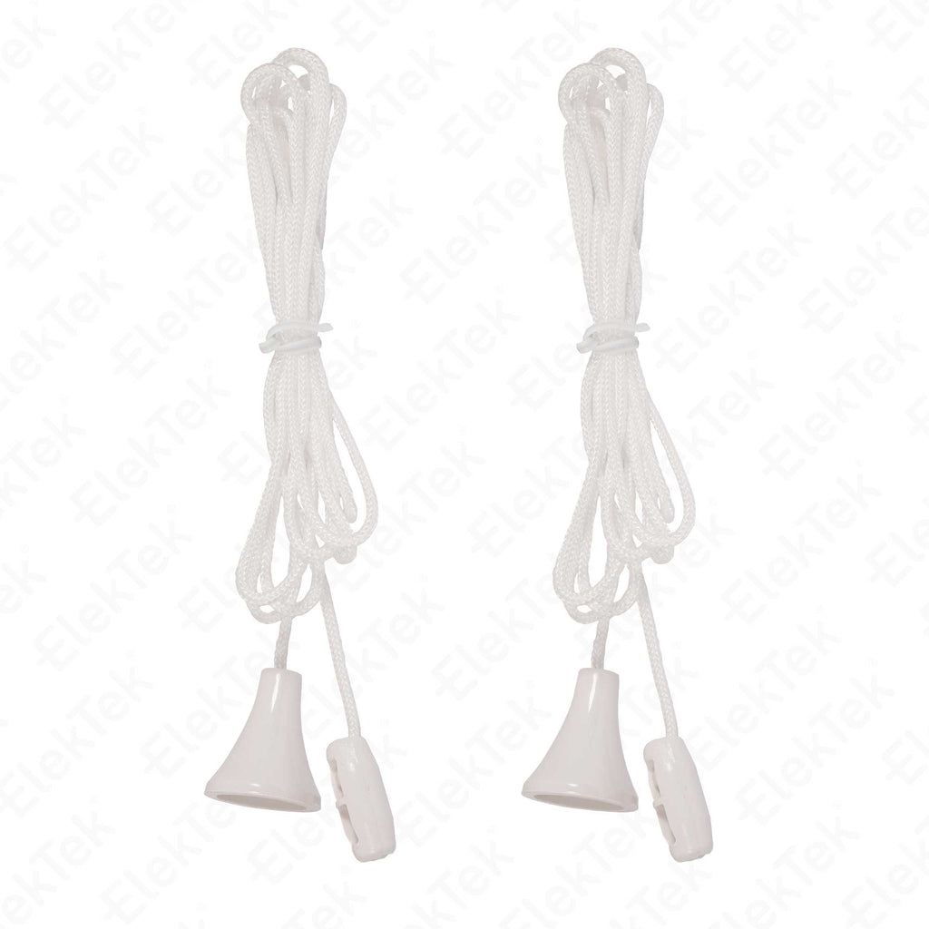 ElekTek 2x Bathroom Ceiling Pull Switch Cord String Toggle white or bl ...