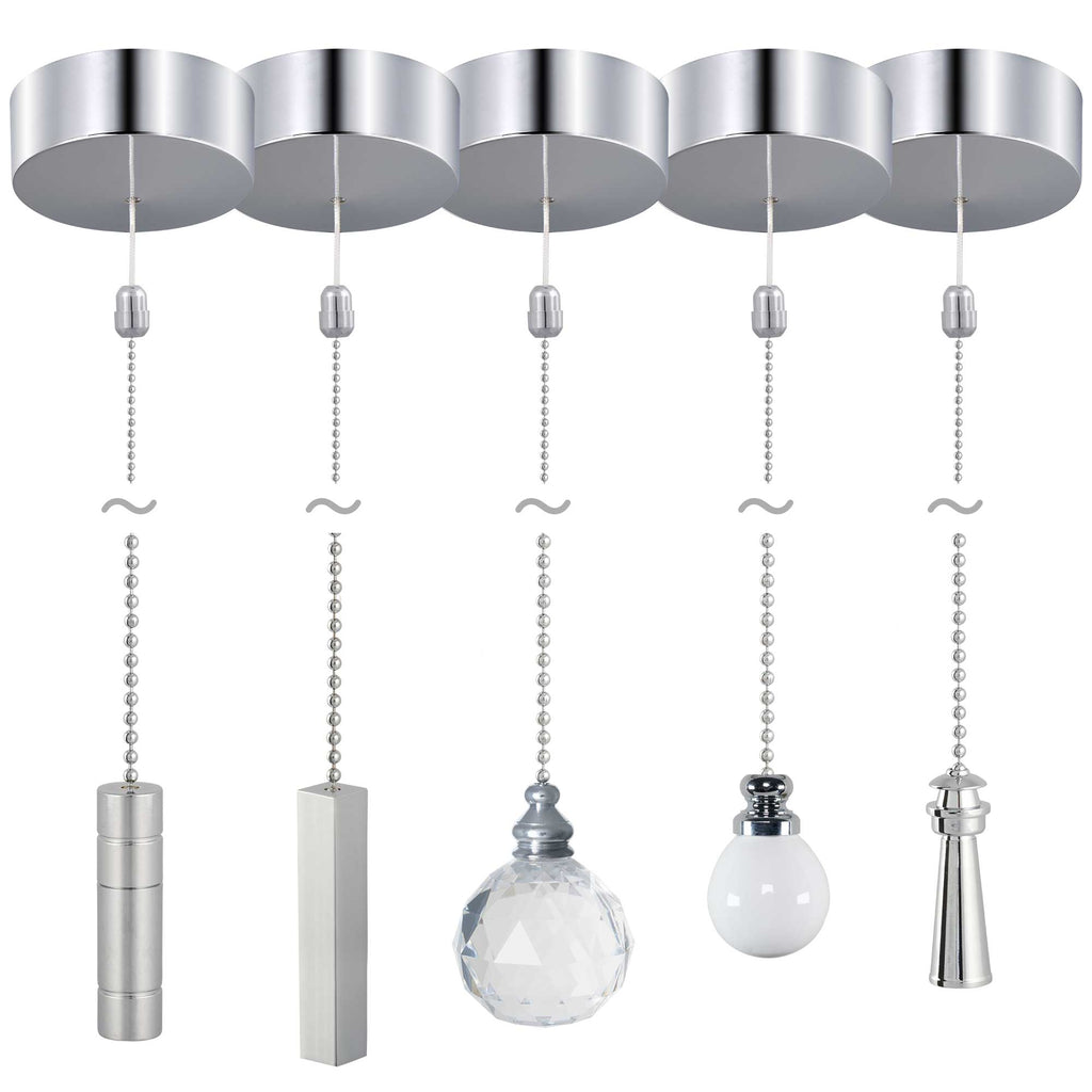 ElekTek Premium Chrome Bathroom Light Pull Switch Kit and Chain Bundle ...