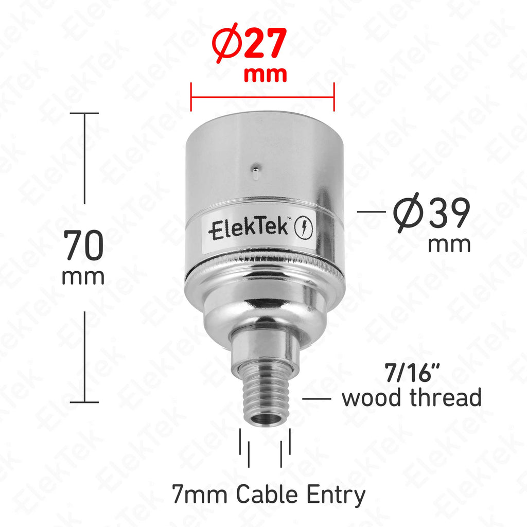 ElekTek ES Edison Screw E27 Lamp Holder Plain Skirt With Wood Mount Br ...
