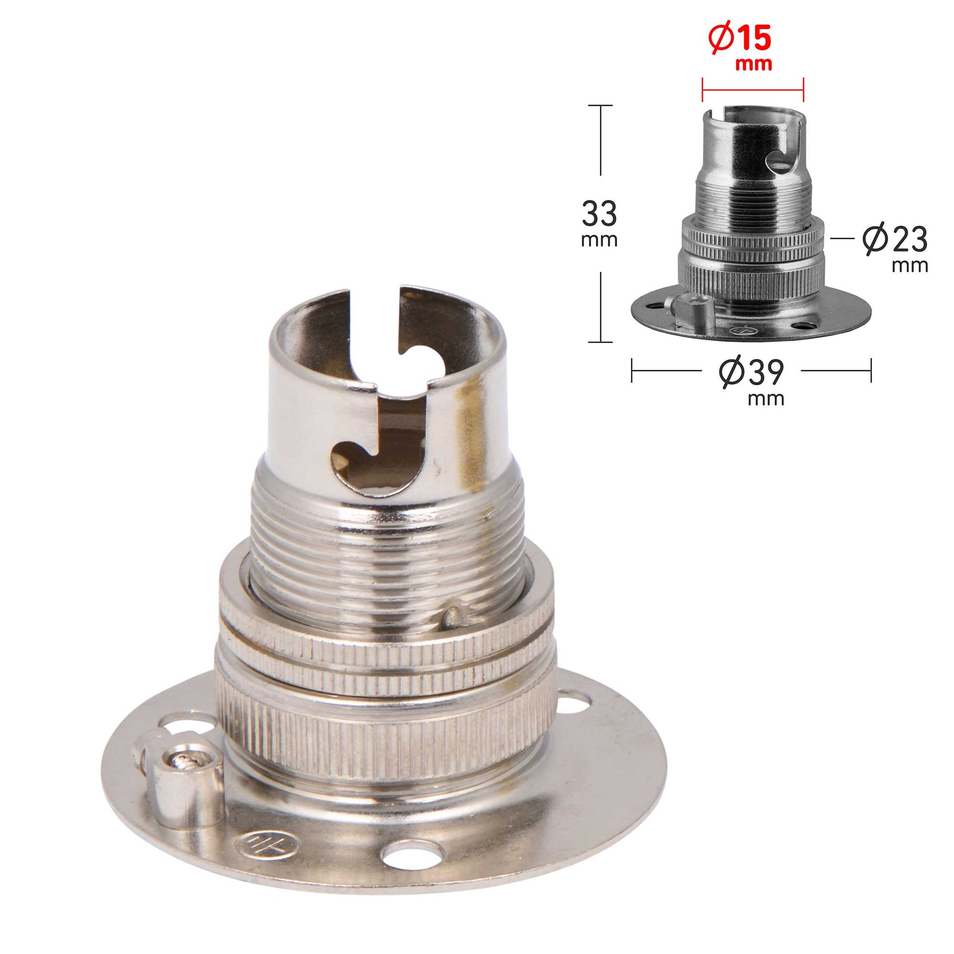 ElekTek Lamp Holder Fixed Batten Miniature Small Bayonet Cap SBC B15 W ...